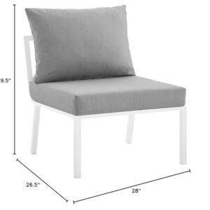 Modway EEI-3567-WHI-GRY Riverside Armless Chair, White Gray 29.5 x 26.5 x 28