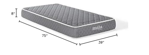 Modway Mila 8" Twin Mattress - Firm 8 Inch Memory Foam Mattress - 10-Year Warranty