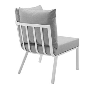 Modway Riverside Outdoor Furniture, Corner Chair, White Gray