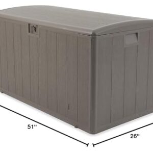 Plastic Development Group 130 Gallon Multipurpose Outdoor Backyard Patio Storage Deck Box Container with Soft Close Lid, Gray