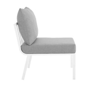 Modway EEI-3567-WHI-GRY Riverside Armless Chair, White Gray 29.5 x 26.5 x 28