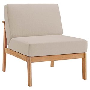 modway sedona armless chair, natural taupe