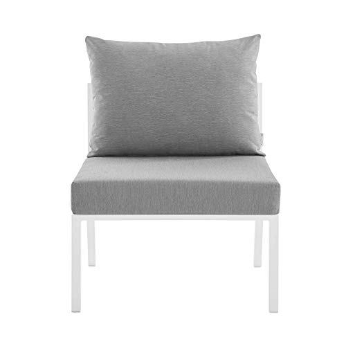 Modway EEI-3567-WHI-GRY Riverside Armless Chair, White Gray 29.5 x 26.5 x 28