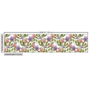 Ambesonne Floral Fabric by The Yard, Pastel Tone Tulip Flower Aged Ottoman National Petals Image, Decorative Fabric for Upholstery and Home Accents, 2 Yards, Olive Green Coral