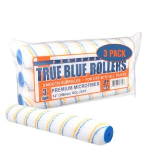 true blue 14" professional paint roller covers, 14 inch, best for all types of painting surfaces, refill bulk pack (3, 1/2" nap)