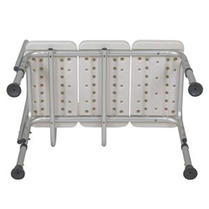 Flash Furniture HERCULES Series 300 Lb. Capacity Adjustable White Bath & Shower Transfer Bench with Back and Side Arm