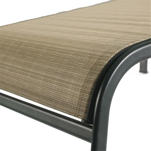 PatioFestival 3-Piece Metal Outdoor Chaise Lounger Set in Beige & Black