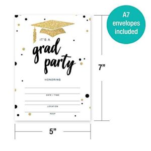 GSM Brands Invitations for Graduation Party - 20 Cards with Envelopes