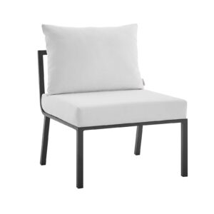 modway riverside outdoor furniture, armless chair, gray white