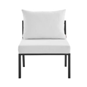 Modway Riverside Outdoor Furniture, Armless Chair, Gray White