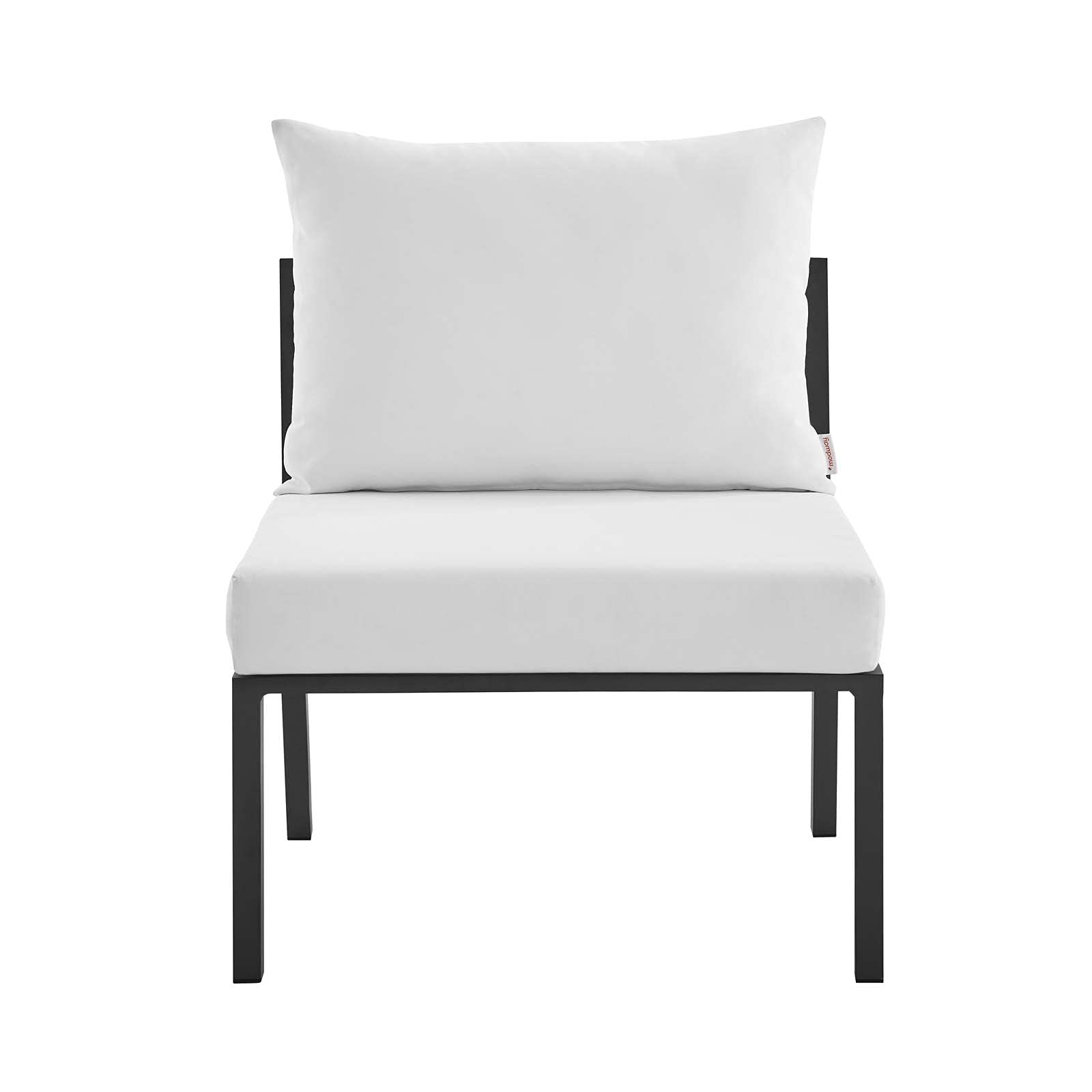 Modway Riverside Outdoor Furniture, Armless Chair, Gray White