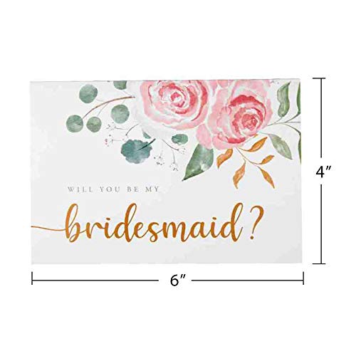 GSM Brands Bridesmaid Proposal Cards with Maid and Matron of Honor (10 Cards with Envelopes - 8x Bridesmaid and 1x Maid and Matron)