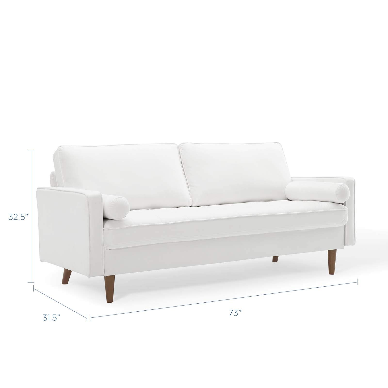 Modway EEI-3764-WHI Valour Performance Velvet Sofa, White