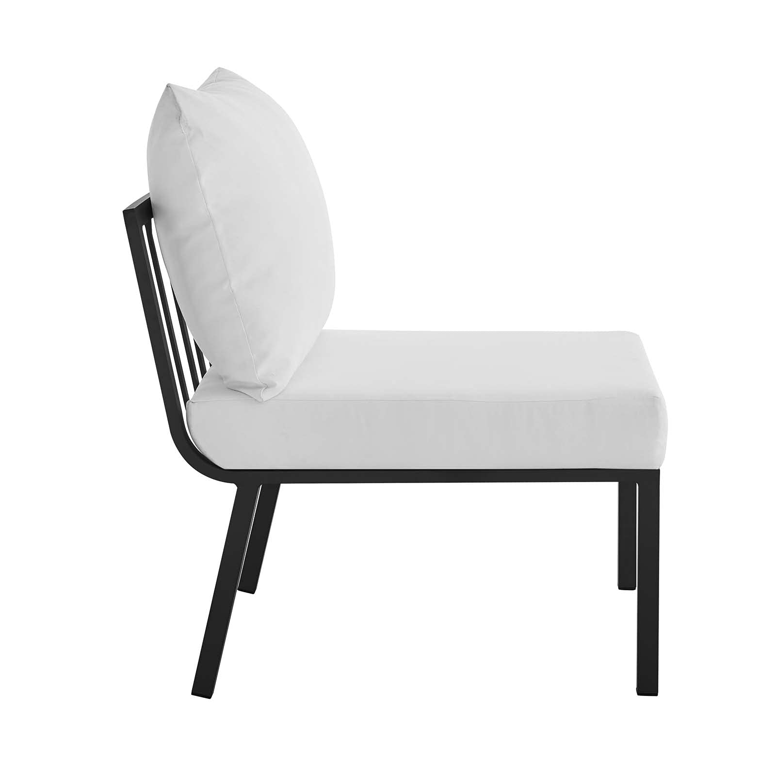 Modway Riverside Outdoor Furniture, Armless Chair, Gray White