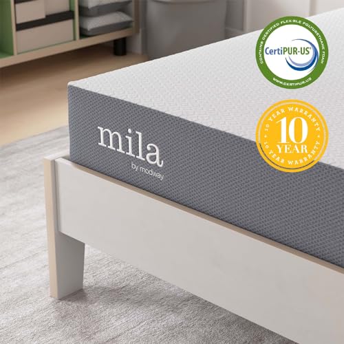 Modway Mila 8" Twin Mattress - Firm 8 Inch Memory Foam Mattress - 10-Year Warranty