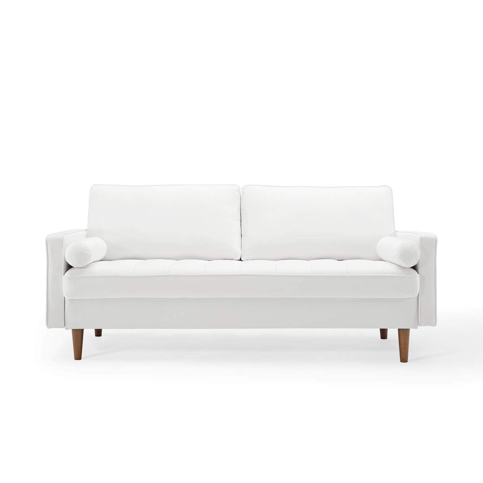 Modway EEI-3764-WHI Valour Performance Velvet Sofa, White