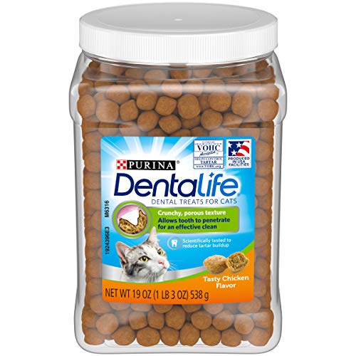 DentaLife Purina Made in USA Facilities Cat Dental Treats, Tasty Chicken Flavor - 19 oz. Canister