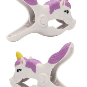 O2COOL Boca Beach Towel Clips-1 Set of 2, Unicorn, 2 Count