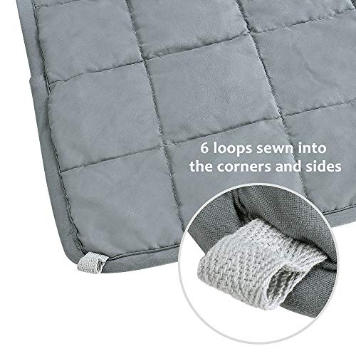 Cotton Weighted Blanket with Removable Cover, Evenly Distributed,15 LBS 60"x80" Full Size, Premium Heavy Blanket for Adults Kids, Breathable Comfortable Comforter with Glass Beads for Good Sleep