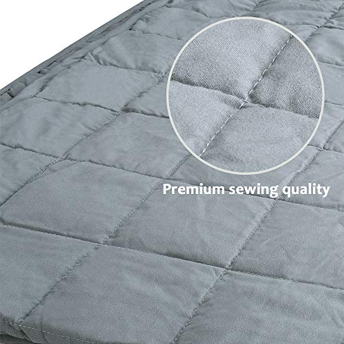 Cotton Weighted Blanket with Removable Cover, Evenly Distributed,15 LBS 60"x80" Full Size, Premium Heavy Blanket for Adults Kids, Breathable Comfortable Comforter with Glass Beads for Good Sleep