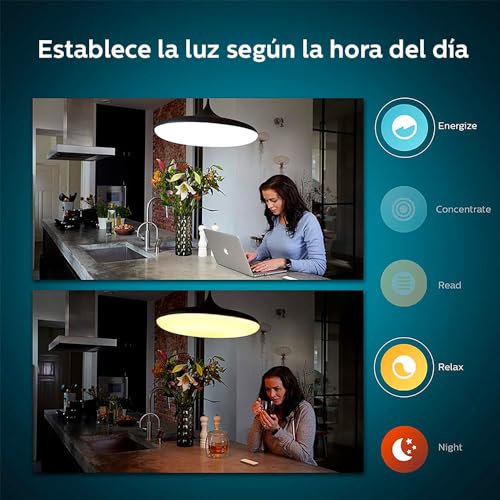 Philips Hue 2-Pack White A19 Dimmable Smart Bulb Starter Kit with Hub (Voice Compatible with Amazon Alexa, Apple Homekit and Google Home), 9.5W