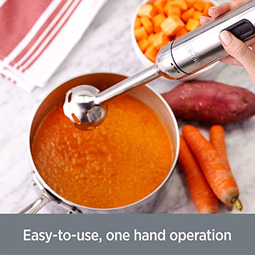 All-Clad Cordless Rechargeable Stainless Steel Immersion Multi-Functional Hand Blender, 5-Speed, Silver