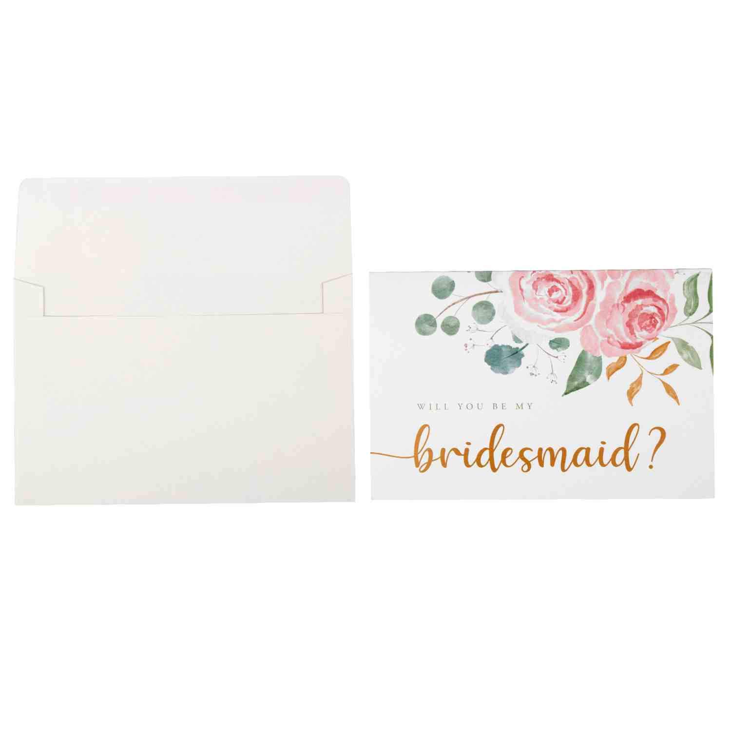 GSM Brands Bridesmaid Proposal Cards with Maid and Matron of Honor (10 Cards with Envelopes - 8x Bridesmaid and 1x Maid and Matron)