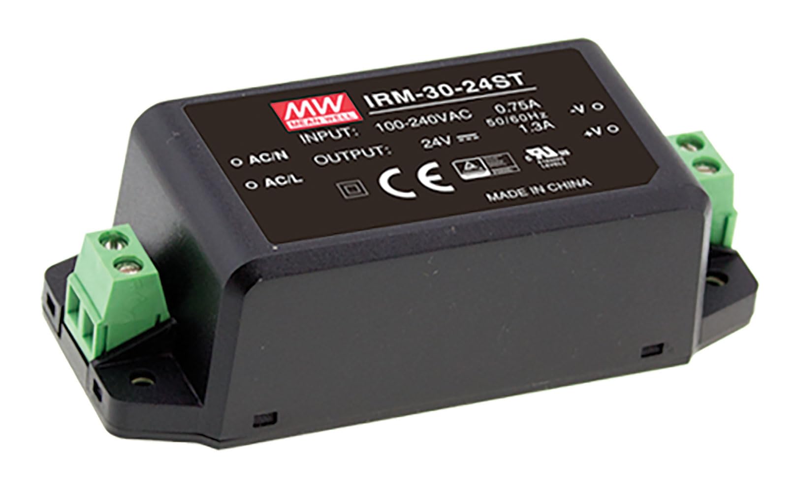 MEAN WELL IRM-30-24ST Miniature AC-DC Module Type Power Supply 24 Volts 1.3 Amps 31.2 Watts Screw Terminal IO