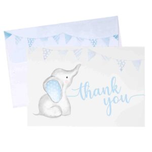 gsm brands thank you cards for baby shower with boy theme - 20 cards with envelopes (4 inch x 6 inch)