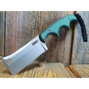 CRKT Minimalist Cleaver Fixed Blade Neck Knife, Bead Blast Finish, Retail Package 2383C