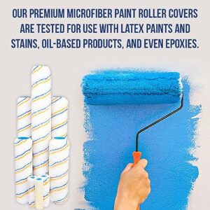 True Blue 14" Professional Paint Roller Covers, 14 Inch, Best for All Types of Painting Surfaces, Refill Bulk Pack (3, 1/2" Nap)