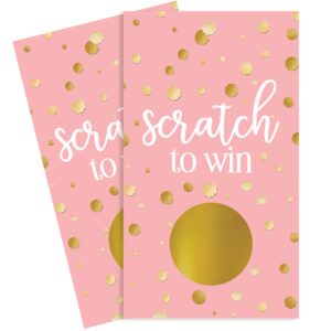 distinctivs pink and gold scratch off party game - bridal shower, wedding, birthday - 28 cards