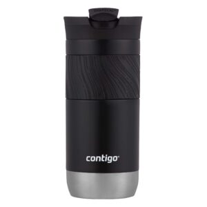 Contigo Byron Vacuum-Insulated Stainless Steel Travel Mug with Leak-Proof Lid, Reusable Coffee Mug or Water Bottle, BPA-Free, 16oz, Licorice, Keeps Beverages Hot for 6 Hours or Cold for 12 Hours