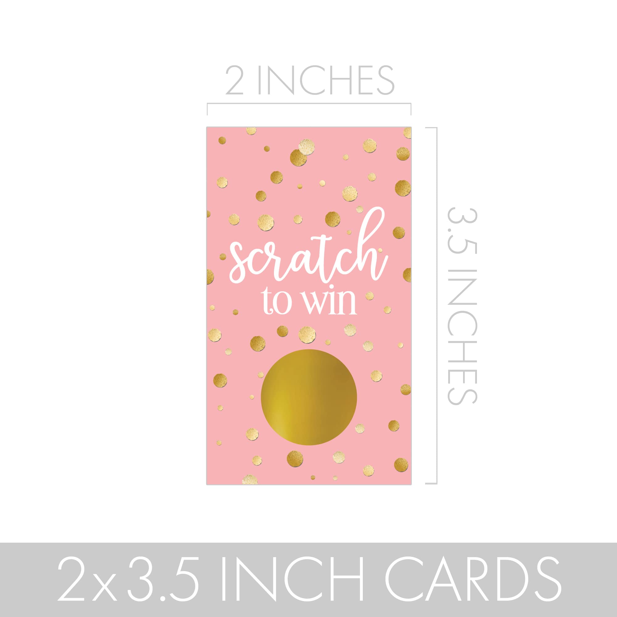 DISTINCTIVS Pink and Gold Scratch Off Party Game - Bridal Shower, Wedding, Birthday - 28 Cards