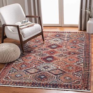 safavieh herat collection area rug - 8' x 10', rust & creme, traditional distressed design, non-shedding & easy care, ideal for high traffic areas in living room, bedroom (hrt315a)