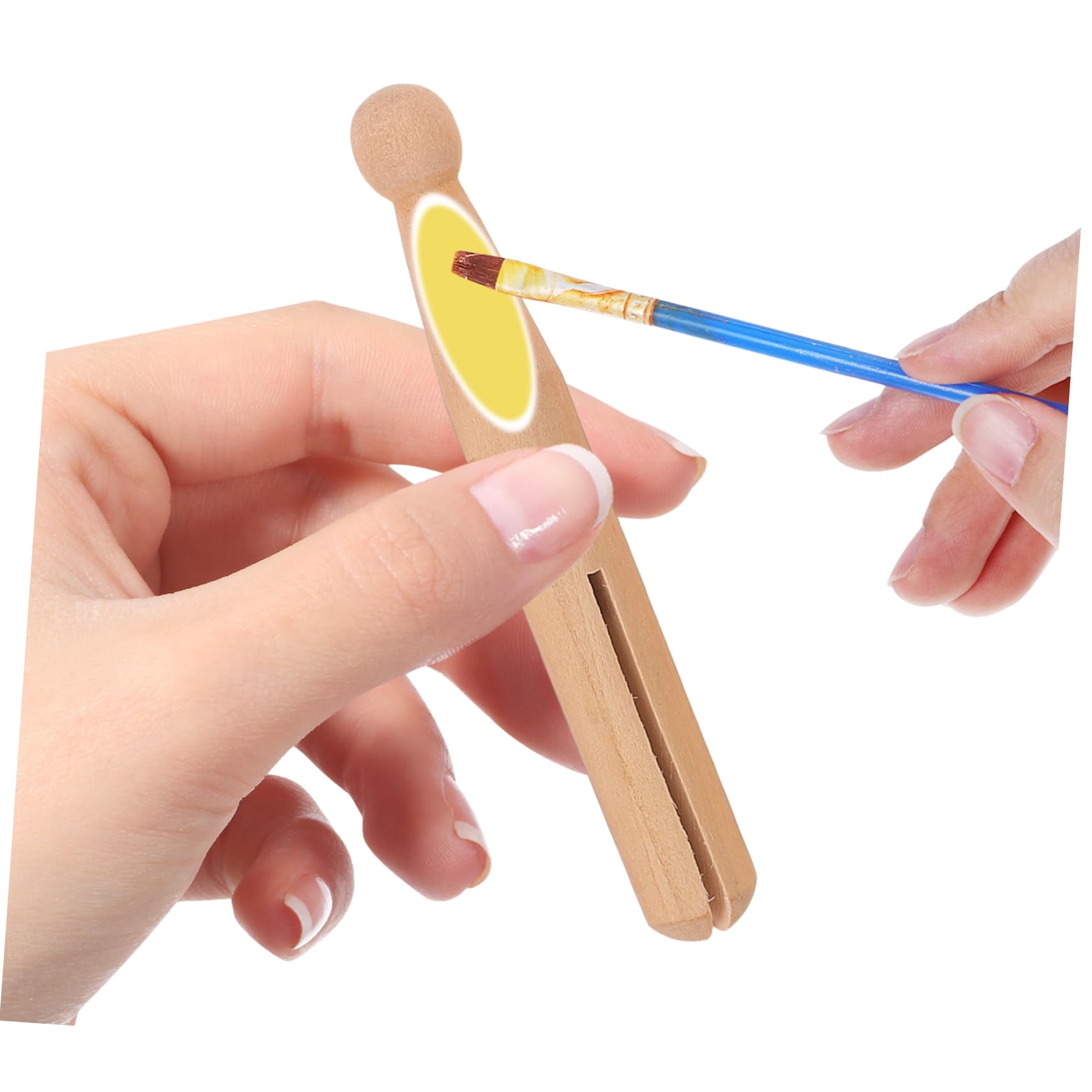 10pcs Wooden Clothespins Round Wooden Clothespins DIY Wooden Doll Sticks Crafting Painting Ornament