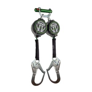 safewaze 018-5026 7' dual leg web retractable with steel rebar hooks