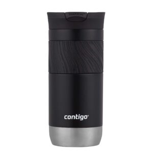 contigo byron vacuum-insulated stainless steel travel mug with leak-proof lid, reusable coffee mug or water bottle, bpa-free, 16oz, licorice, keeps beverages hot for 6 hours or cold for 12 hours