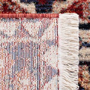 SAFAVIEH Herat Collection Area Rug - 8' x 10', Rust & Creme, Traditional Distressed Design, Non-Shedding & Easy Care, Ideal for High Traffic Areas in Living Room, Bedroom (HRT315A)