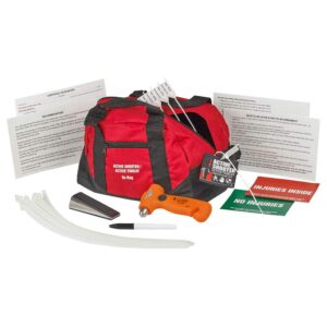 go bag emergency tactical kit - includes info & what to do cards, color flashcards, window punch/flashlight, 10-pk. zip ties, door stop, marker & 5-pk. security seals - j. j. keller & associates