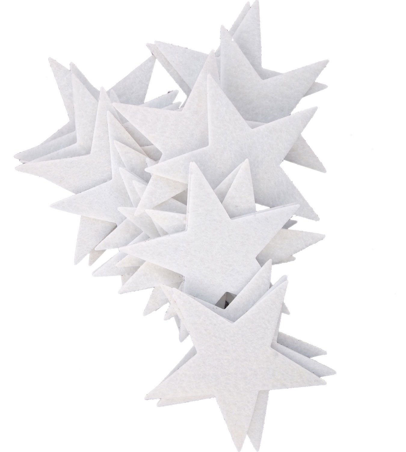 Playfully Ever After 1.5 and 3 inch Combo Size Stiff Felt Stars 46pc (White)