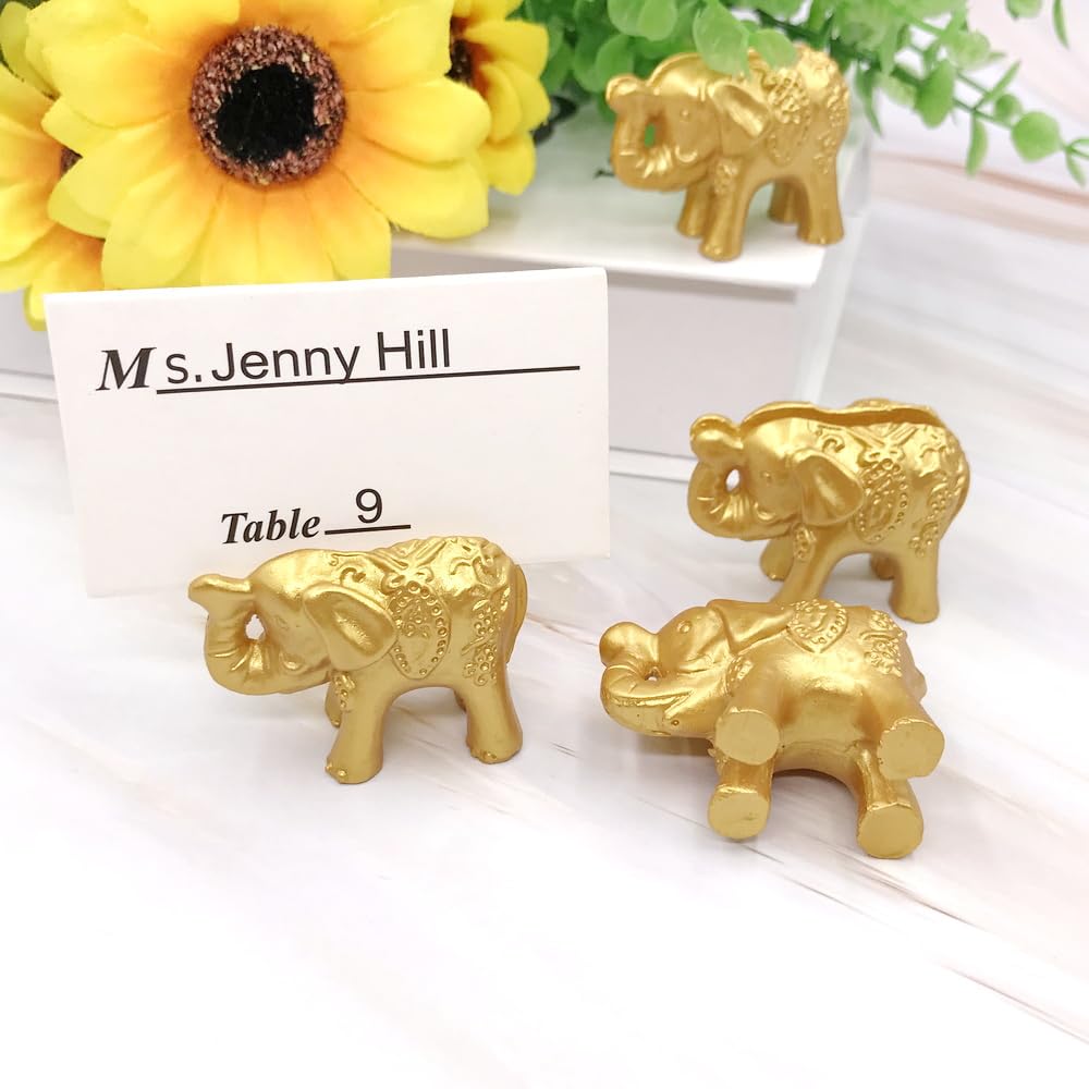 AMERRY 10 Pcs Golden Pumpkin Table Card Holder，Place Card Holders, Table Number Holder,Photo Holders for Party Favors, Wedding，Birthday，Dinner，Farmhouse Gathering Decorations(Golden)