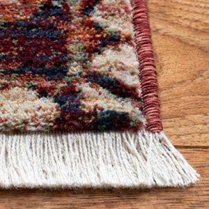 SAFAVIEH Herat Collection Area Rug - 8' x 10', Rust & Creme, Traditional Distressed Design, Non-Shedding & Easy Care, Ideal for High Traffic Areas in Living Room, Bedroom (HRT315A)