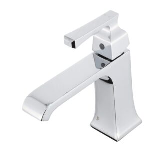 Fine Fixtures Arched Square Single Hole Bathroom Faucet, Polished Chrome