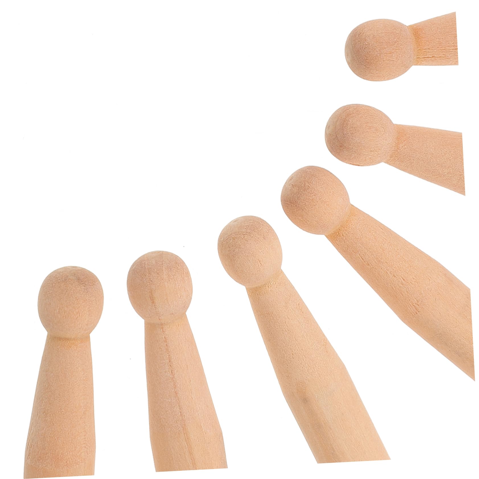 10pcs Wooden Clothespins Round Wooden Clothespins DIY Wooden Doll Sticks Crafting Painting Ornament