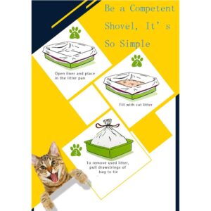 WanJiaXinHui Cat Litter Liners,21 Count Heavy Duty Litter Box Liners Drawstring, Extra Jumbo Cat Litter Pan Bags,Unscented, 45 in x 18 in