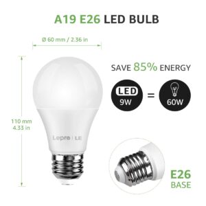 Lighting EVER LED Smart Light Bulbs, Compatible with Alexa and Google Assistant, 60 Watt Equivalent, Dimmable with App (Not Support Traditional Dimmers), Warm White 2700K, A19 E26, 2.4GHz WiFi Only