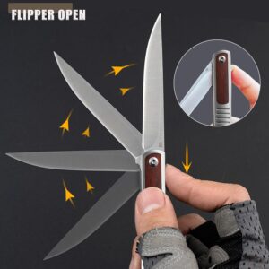 QZL Pocket Knife for Men, Folding Knife with Clip, with D2 Steel Blade, Safety Liner Lock, Sharp Knife for Outdoor Tactical Survival Camping Hunting Fishing, Cool Knifes for Dad