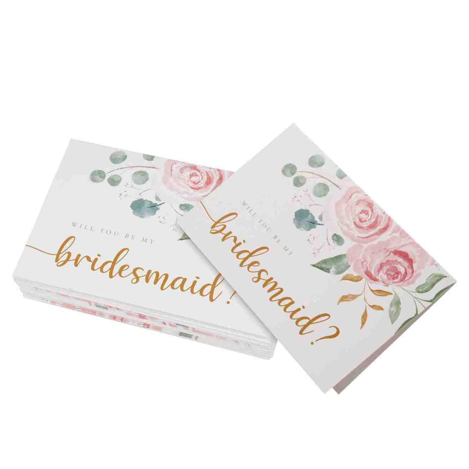 GSM Brands Bridesmaid Proposal Cards with Maid and Matron of Honor (10 Cards with Envelopes - 8x Bridesmaid and 1x Maid and Matron)