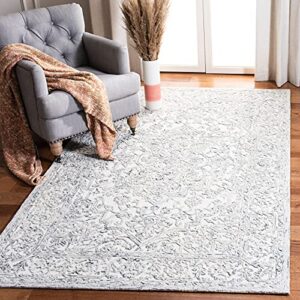 safavieh trace collection accent rug - 4' x 6', ivory & charcoal, handmade wool, ideal for high traffic areas in entryway, living room, bedroom (trc302h)